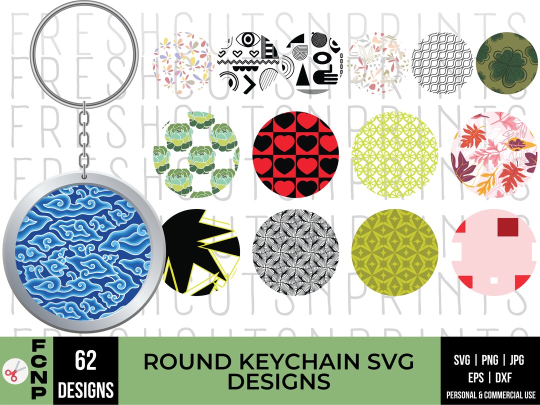 Round Pattern SVG, Circle Patterns Svg, Keychain Svg, Keyring Patterns ...