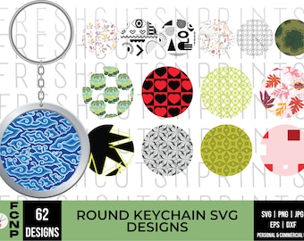Round Pattern Svg, Circle Patterns Svg, Keychain Svg, Keyring Patterns ...