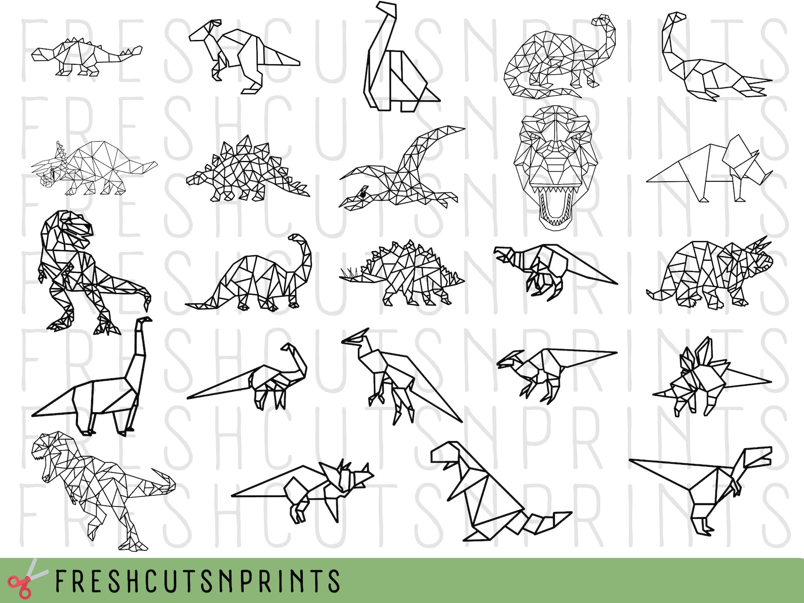 24 Geometric Dinosaur Svg Bundle, Dinosaur Wall Art, Dinosaur Decal ...