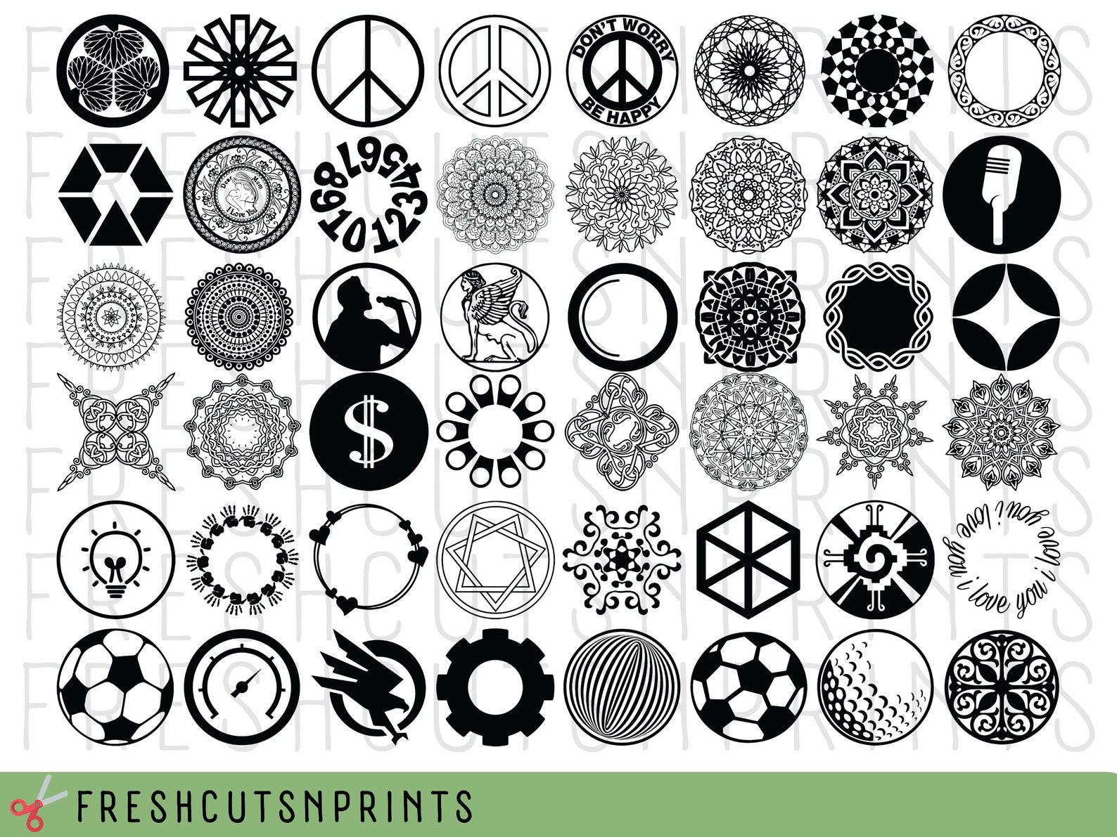 Round Pattern SVG, Circle Patterns Svg, Keychain Svg, Keyring Patterns ...