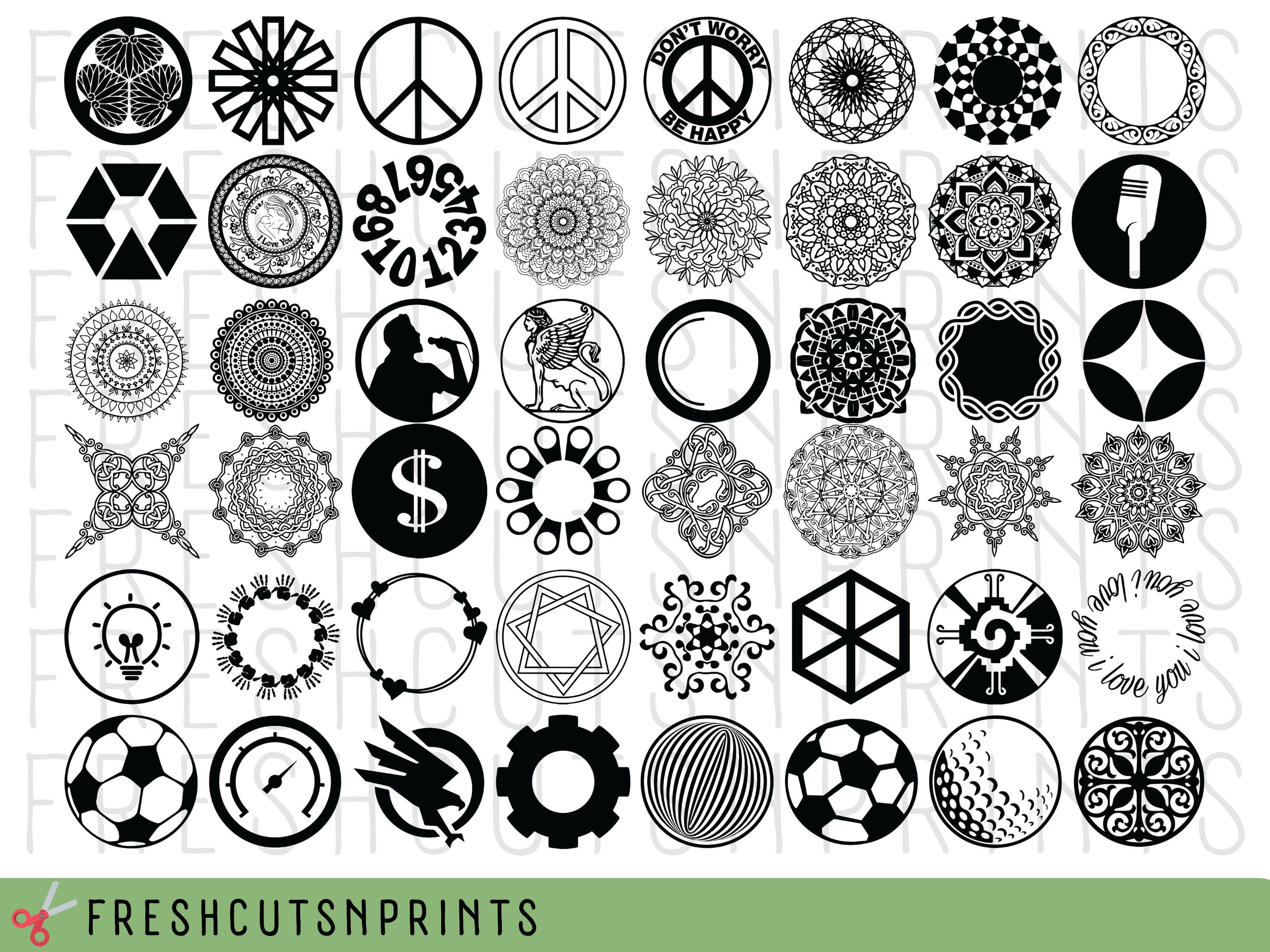 Round Pattern SVG Circle Patterns Svg Keychain Svg Keyring - Etsy