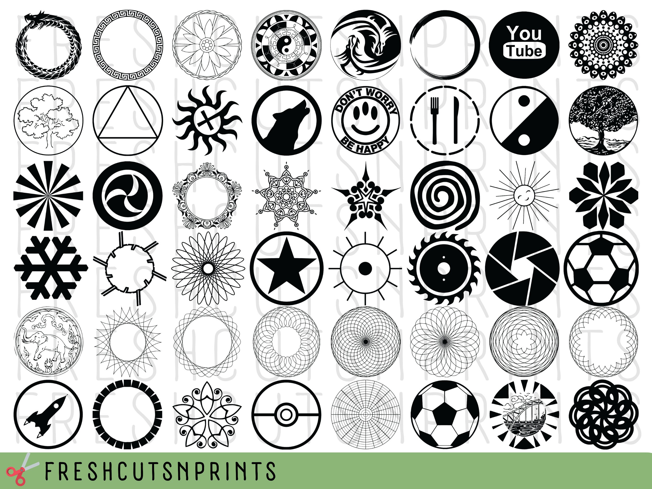 Round Pattern SVG Circle Patterns Svg Keychain Svg Keyring - Etsy