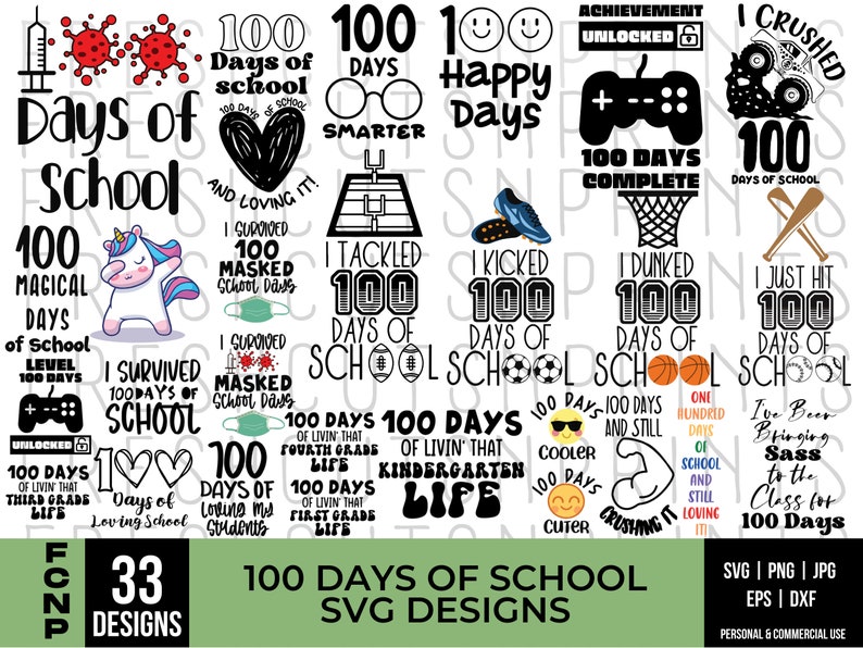100 Days of School SVG 100 Days Shirt Svg 100 Days Smarter - Etsy