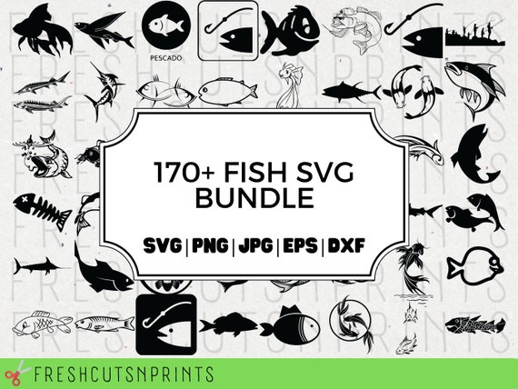 170 Fish SVG Bundle Fish Clipart Fish Cut File Fish - Etsy