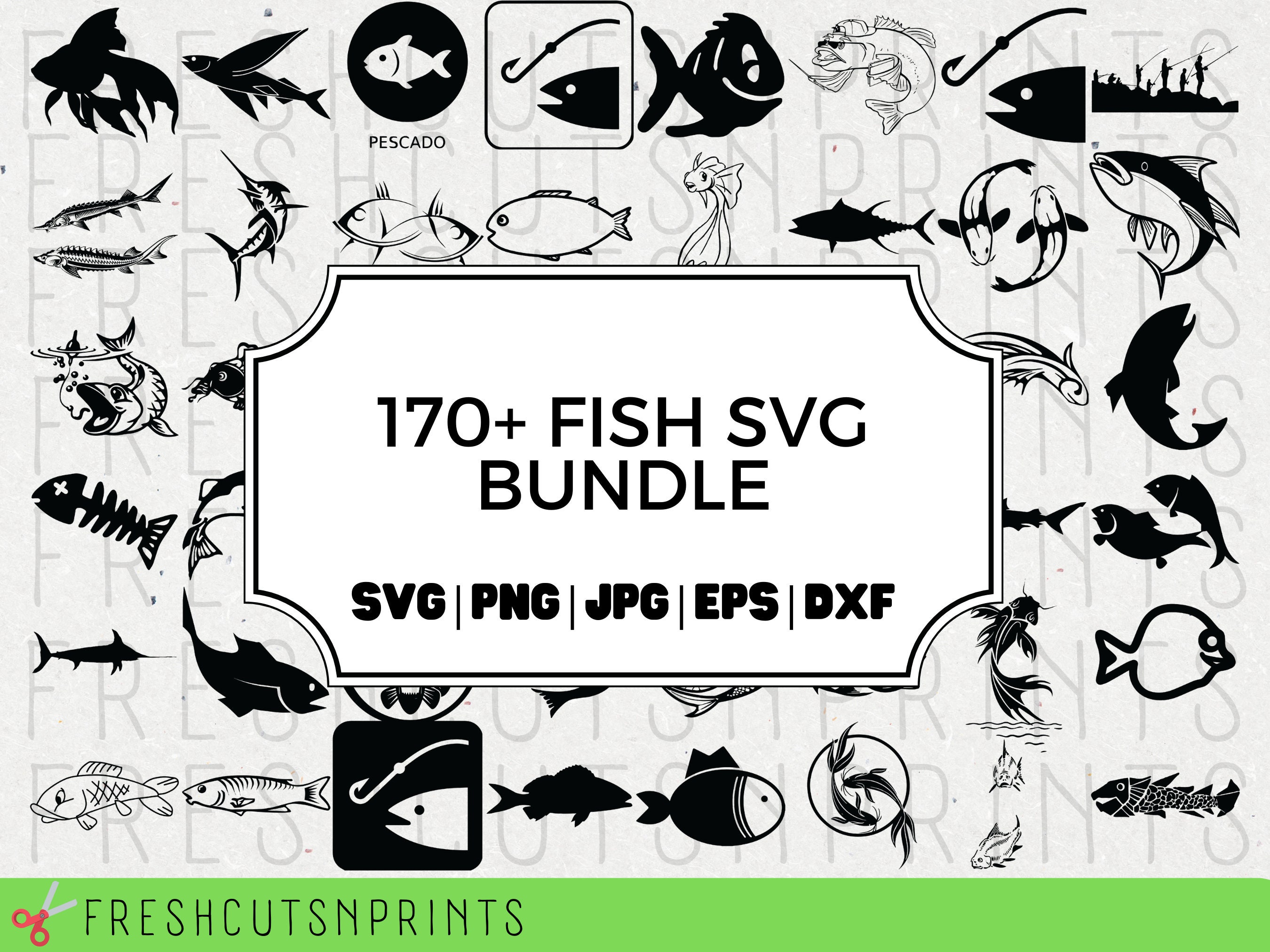 170 Fish SVG Bundle Fish Clipart Fish Cut File Fish - Etsy