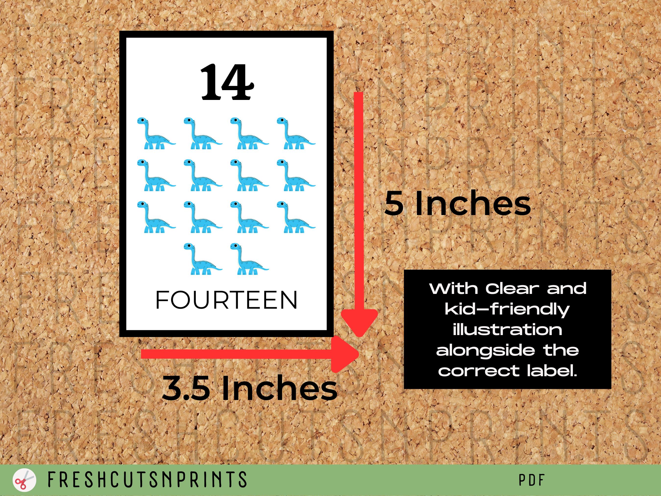 Printable Dinosaur Number Flash Cards 1–20 | Counting Cards for ...