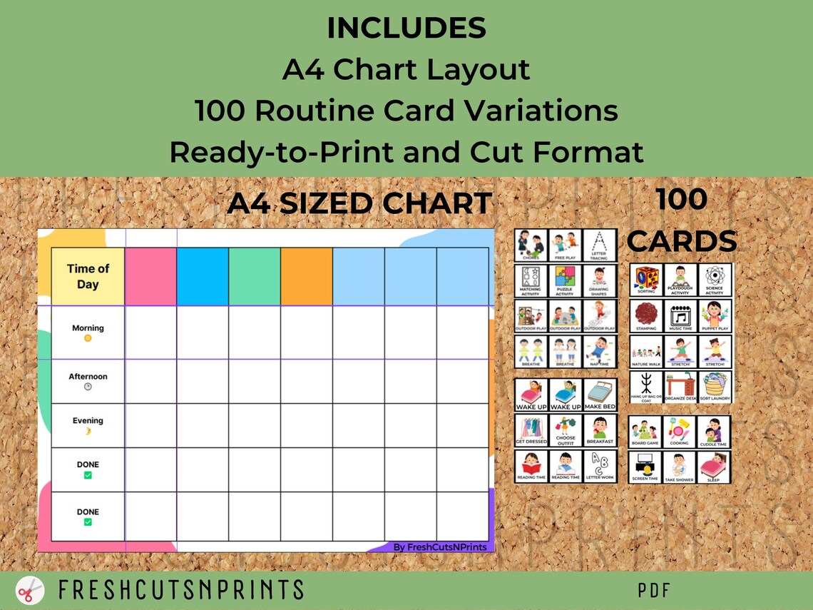 Montessori Daily Routine Chart for Kids | Printable Visual Schedule ...