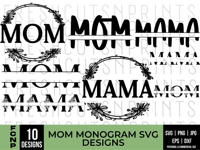 10 Mom Monogram SVG Bundle Monogram Designs Monogram Decal - Etsy