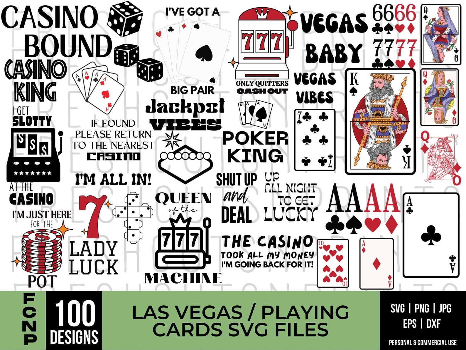 Las Vegas SVG Bundle, Casino Svg, Vegas Svg, Casino Elements, Las Vegas ...