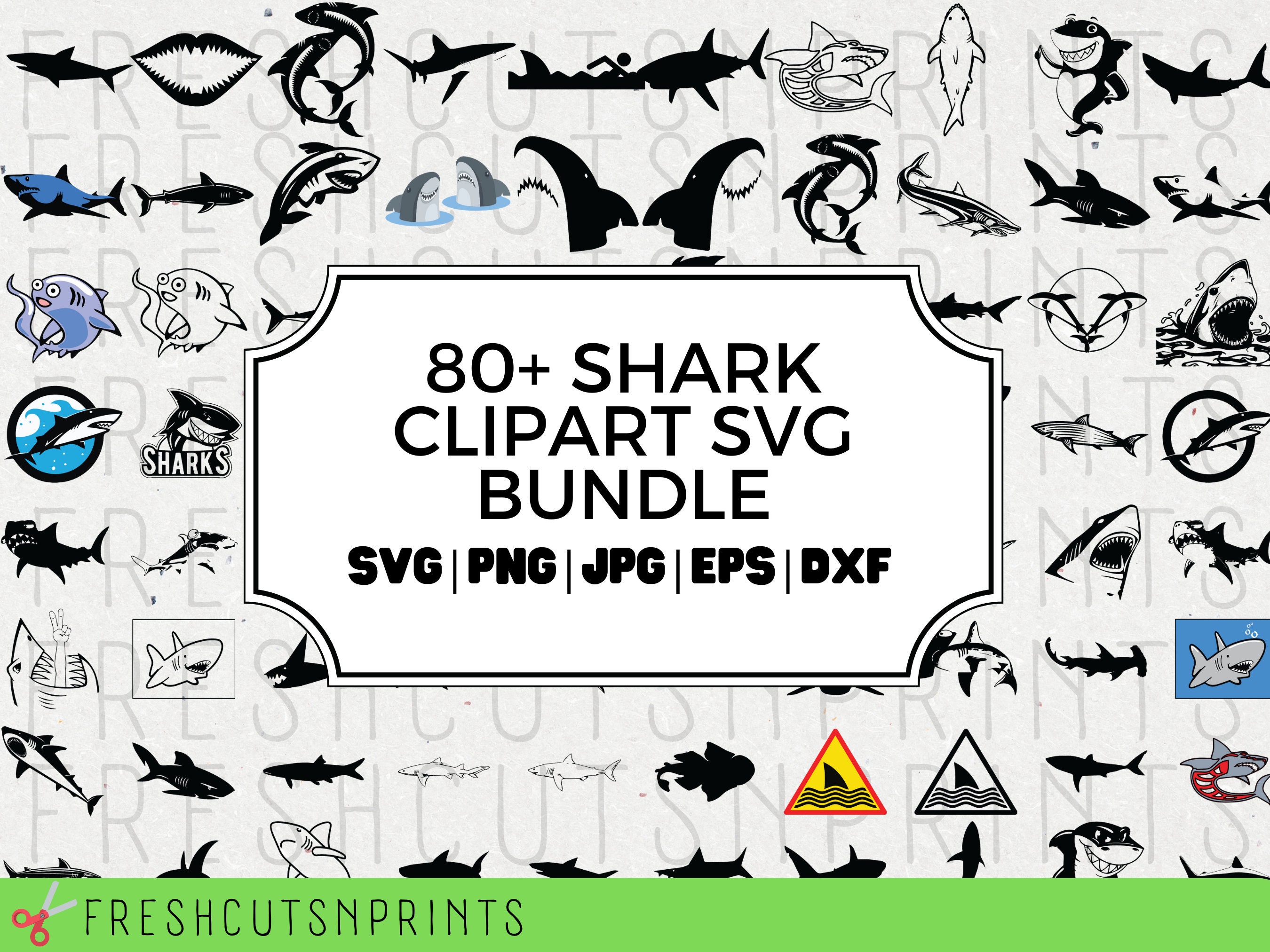 80+ Shark SVG Clipart Bundle , Shark Clipart, Shark Cut File, Shark ...