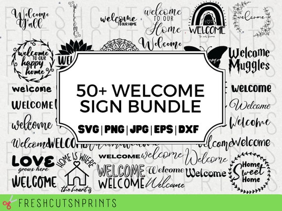 50 Welcome Svg Welcome Sign Svg Handlettered Svg Farmhouse - Etsy