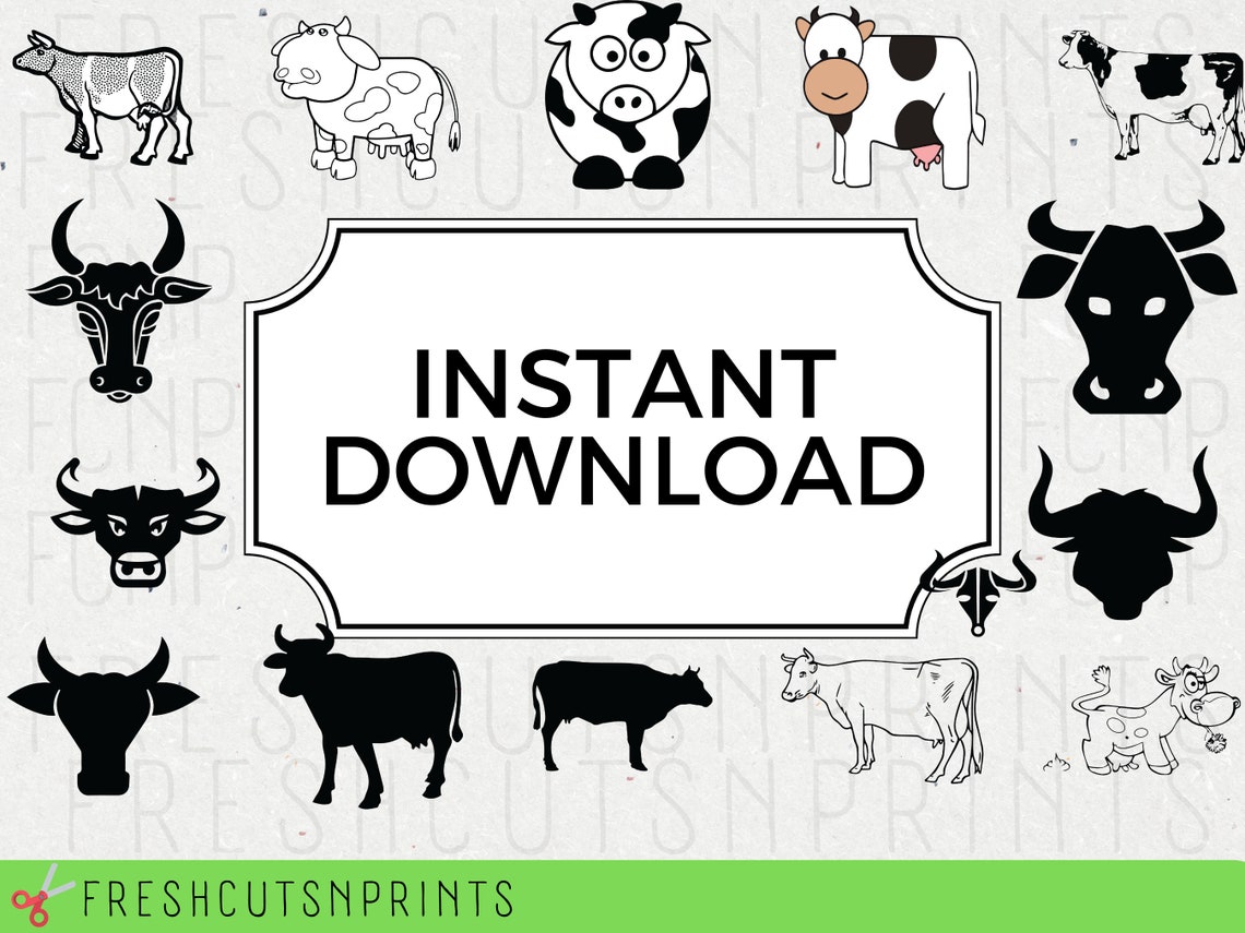 40 Cow SVG Bundle Cow Clipart Cow Cut File Farm Animal | Etsy