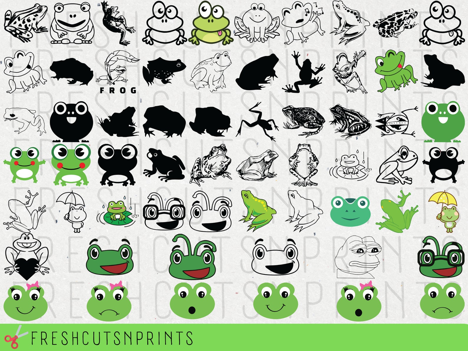 60 Frog SVG Bundle Frog Clipart Frog Cut Files Frog - Etsy