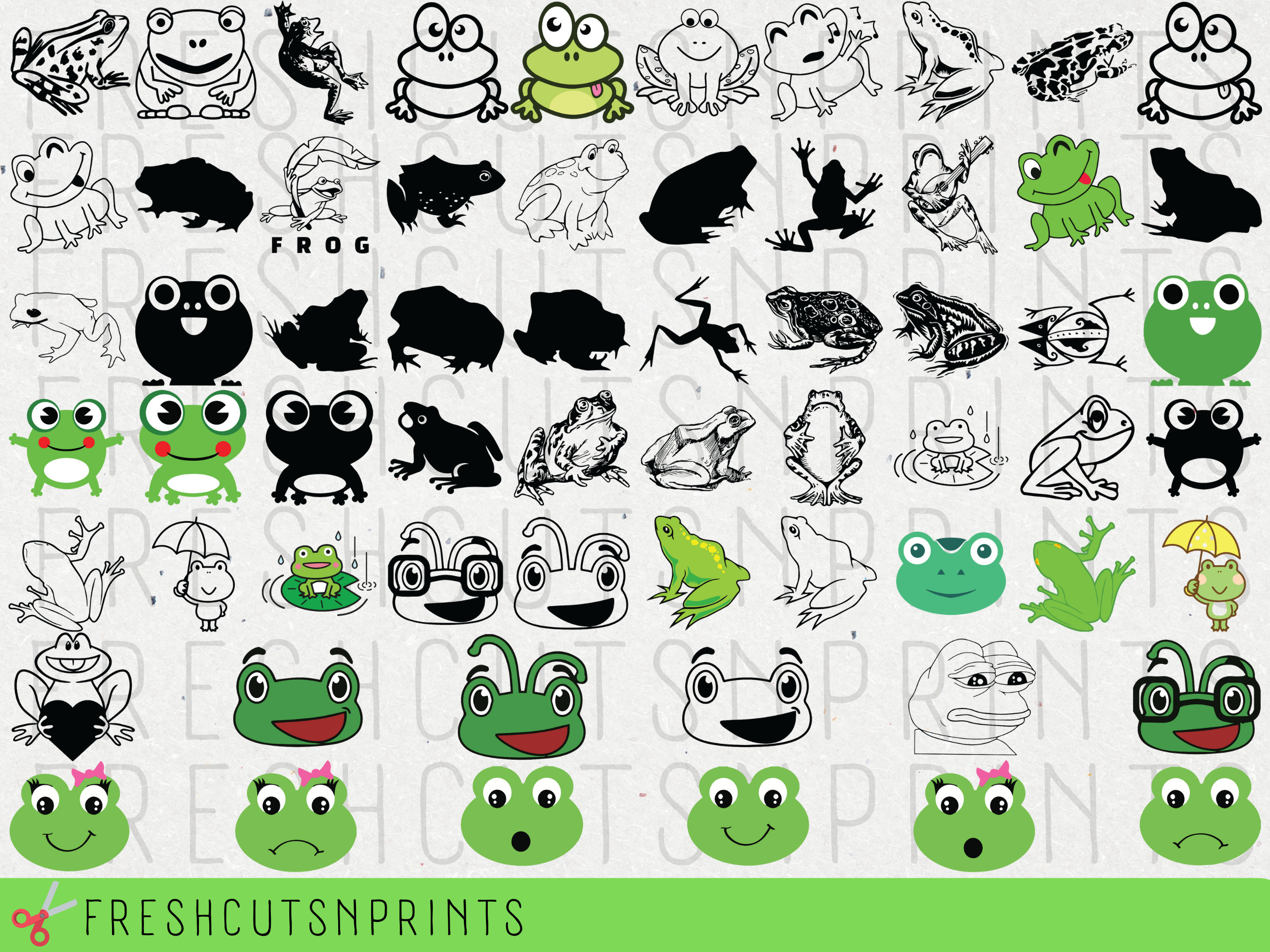 60 Frog SVG Bundle Frog Clipart Frog Cut Files Frog - Etsy