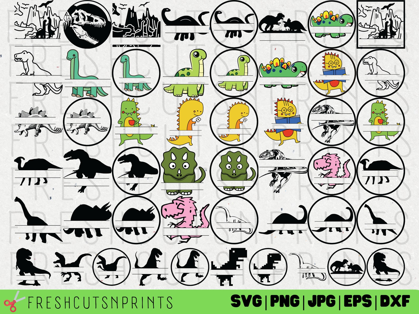 50 Dinosaur Split Monograms Dinosaur SVG Bundle Dinosaur - Etsy