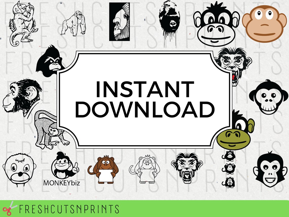 60 Monkey Svg Bundle Monkey Clipart Monkey Vector Monkey - Etsy