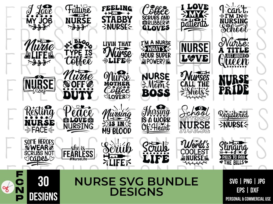 Nurse SVG Bundle, Nurse Designs, Nurse SVG for Tumbler, SVG Files for ...