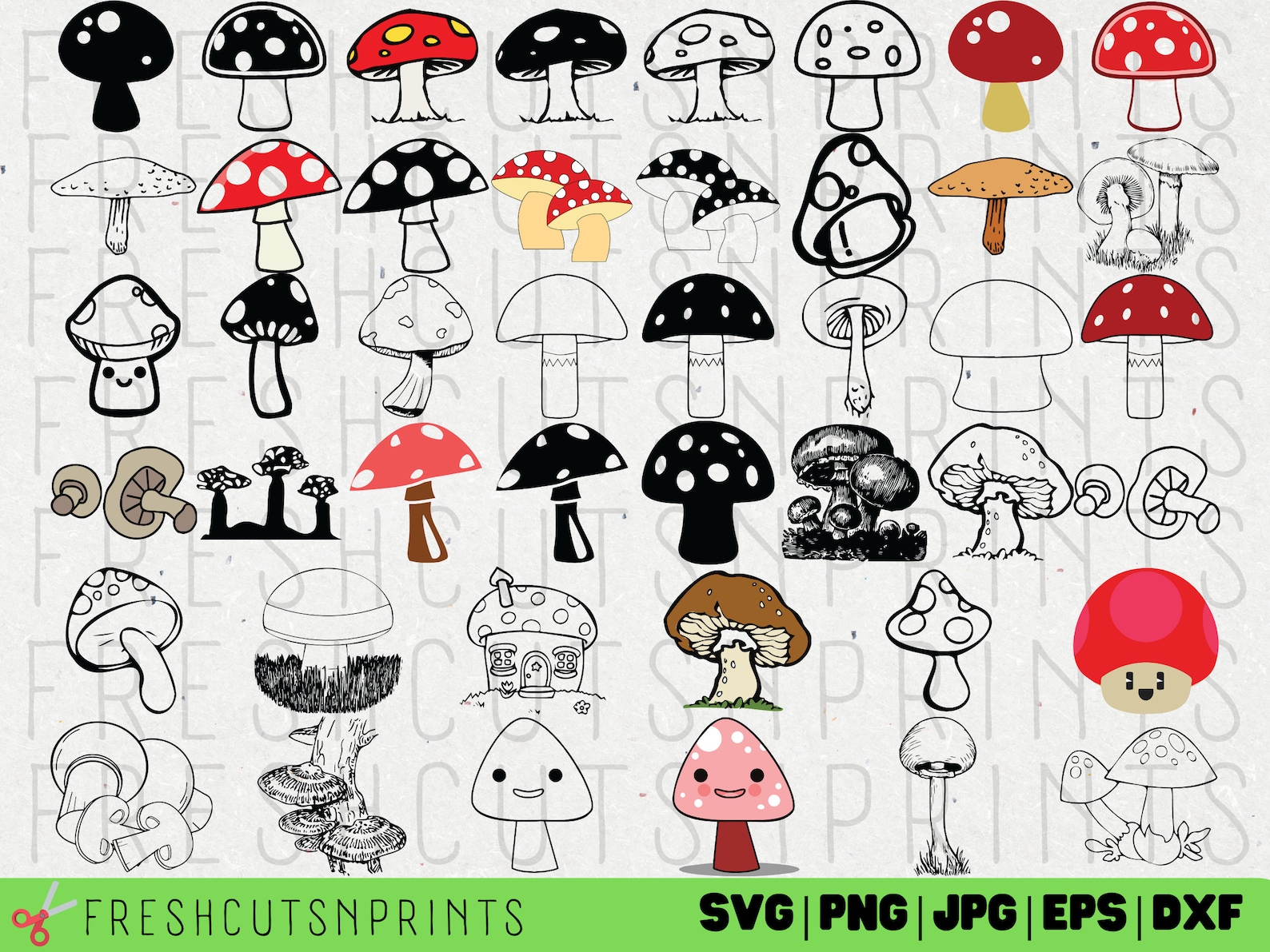 40+ Mushroom SVG Bundle, Mushroom Vector, Mushroom Clipart, Mushroom ...