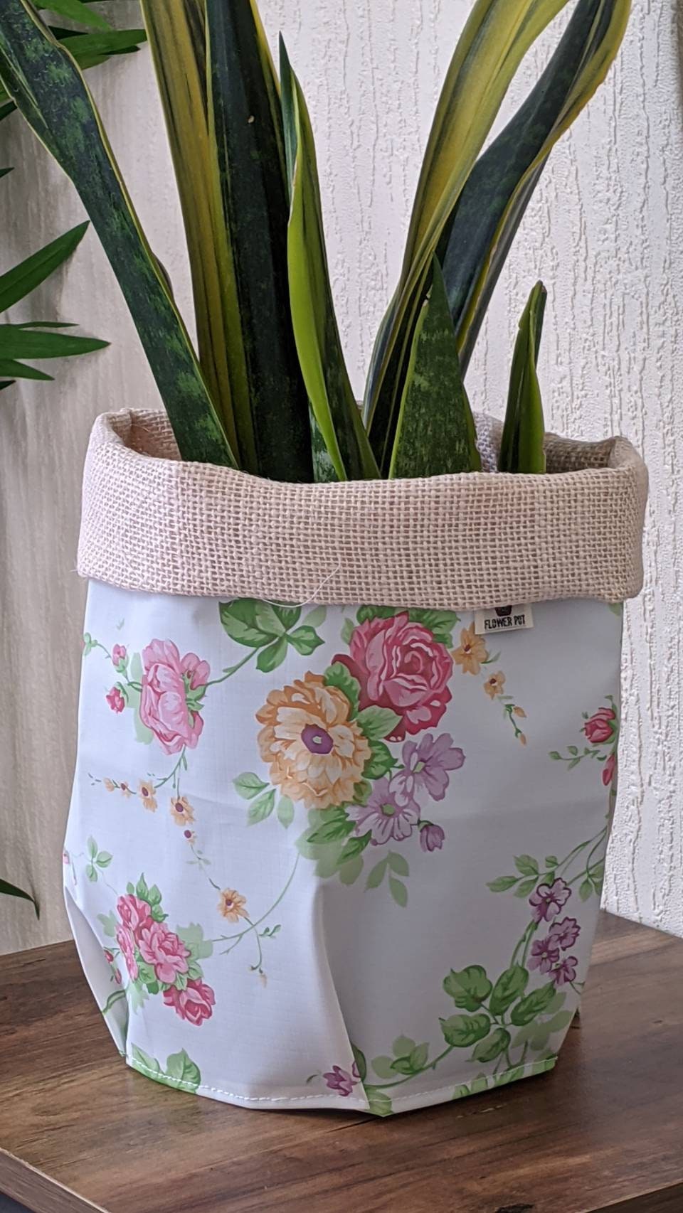 Decorative Plant Pot Cover, Waterproof Fabric Plant Pot Cover, Indoor ...
