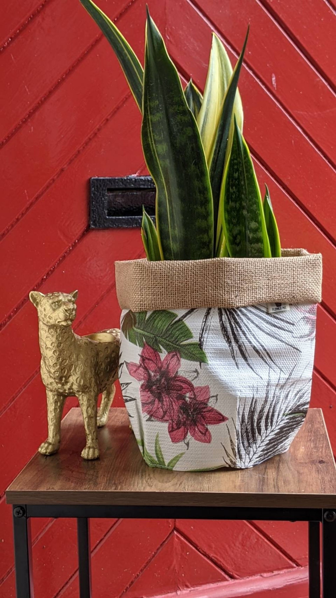 Decorative Plant Pot Cover, Waterproof Fabric Plant Pot Cover, Indoor ...