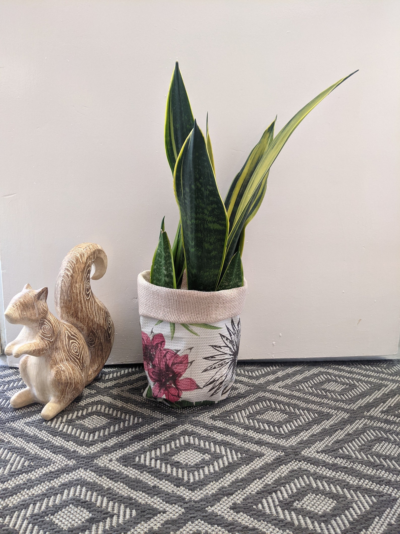 Decorative Plant Pot Cover, Waterproof Fabric Plant Pot Cover, Indoor ...