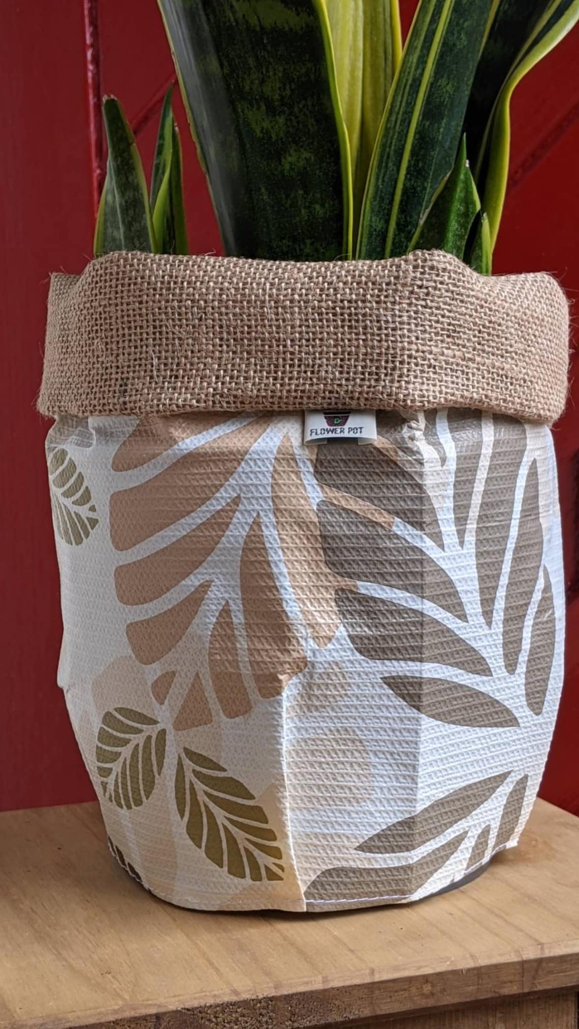 Decorative Plant Pot Cover, Waterproof Fabric Plant Pot Cover, Indoor ...