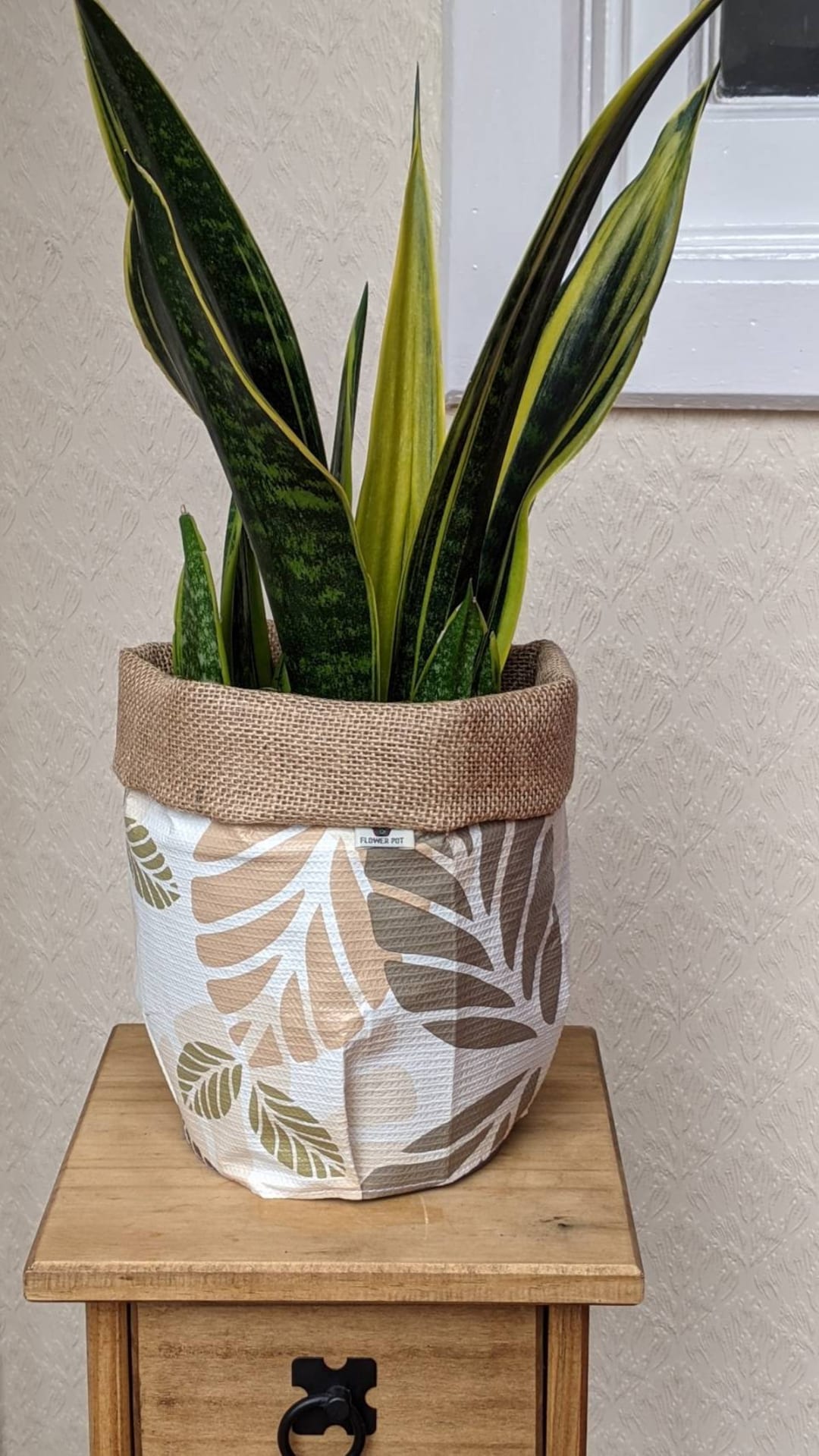 Decorative Plant Pot Cover, Waterproof Fabric Plant Pot Cover, Indoor ...