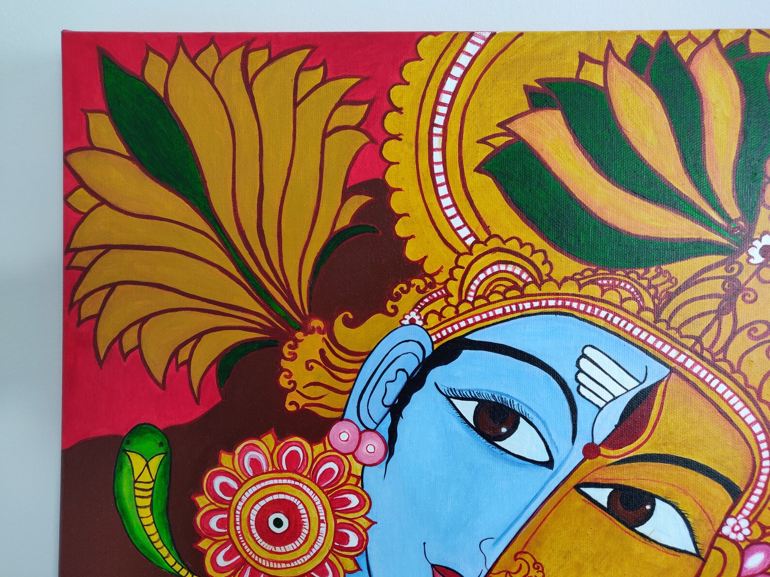 Ardhnarishwara Shiva Shakti Mural Original Handmade Acrylic Paiting on ...