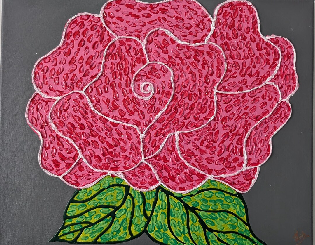 Original Textured Painting - Rose Painting - Abstract 3D Painting ...