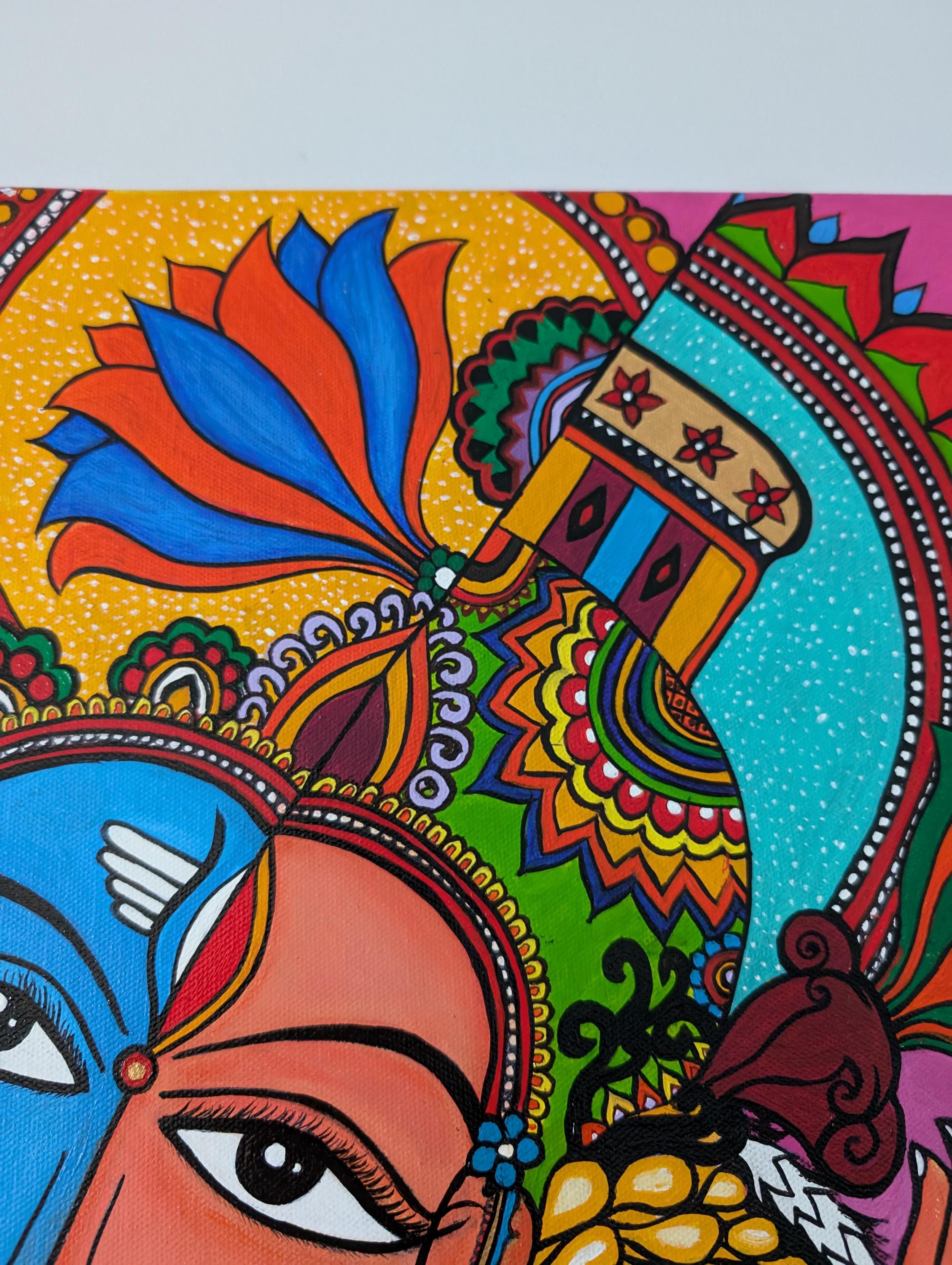 Ardhnarishwara Shiva Shakti Mural Original Handmade Acrylic Painting on ...
