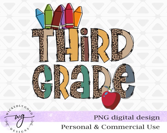 Third Grade Png Back to School Digital Download Earth - Etsy