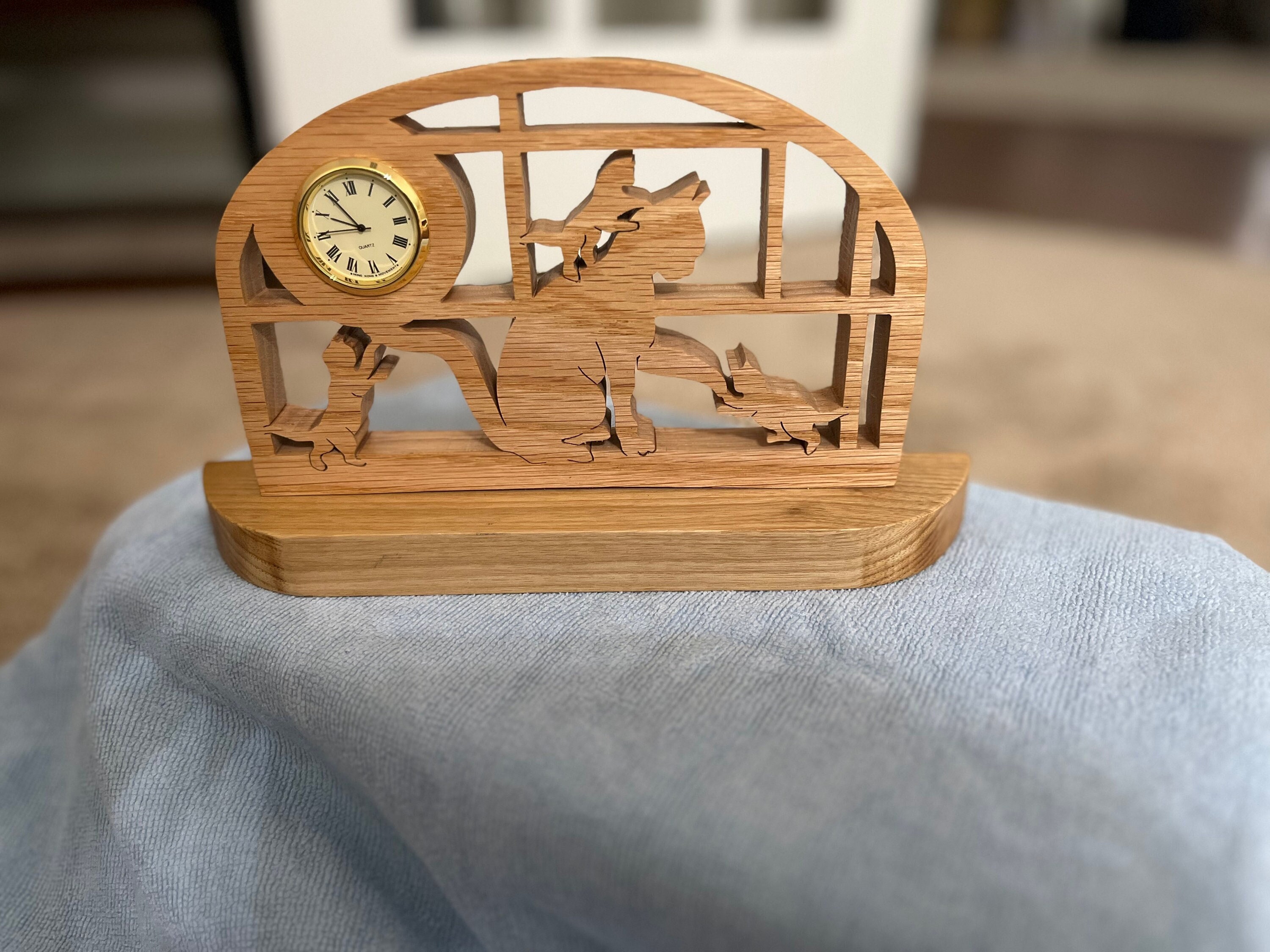 Desk Clock-cats in Window Scene - Etsy