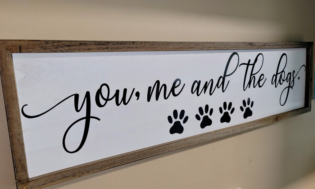 Farmhouse Inspired / Whitewash Wooden Sign / Dog Lovers / Paw Prints ...