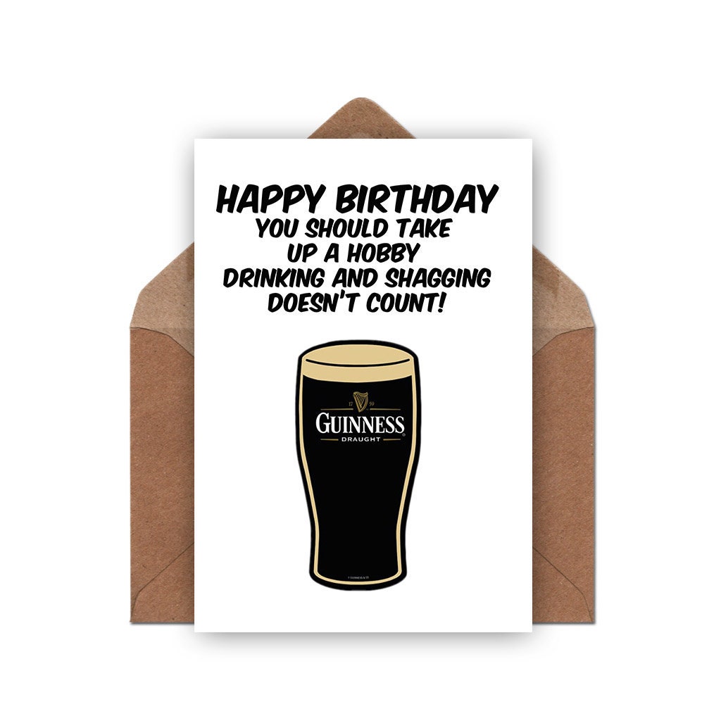 Guinness Birthday Card Funny Card Greeting Card Funny - Etsy