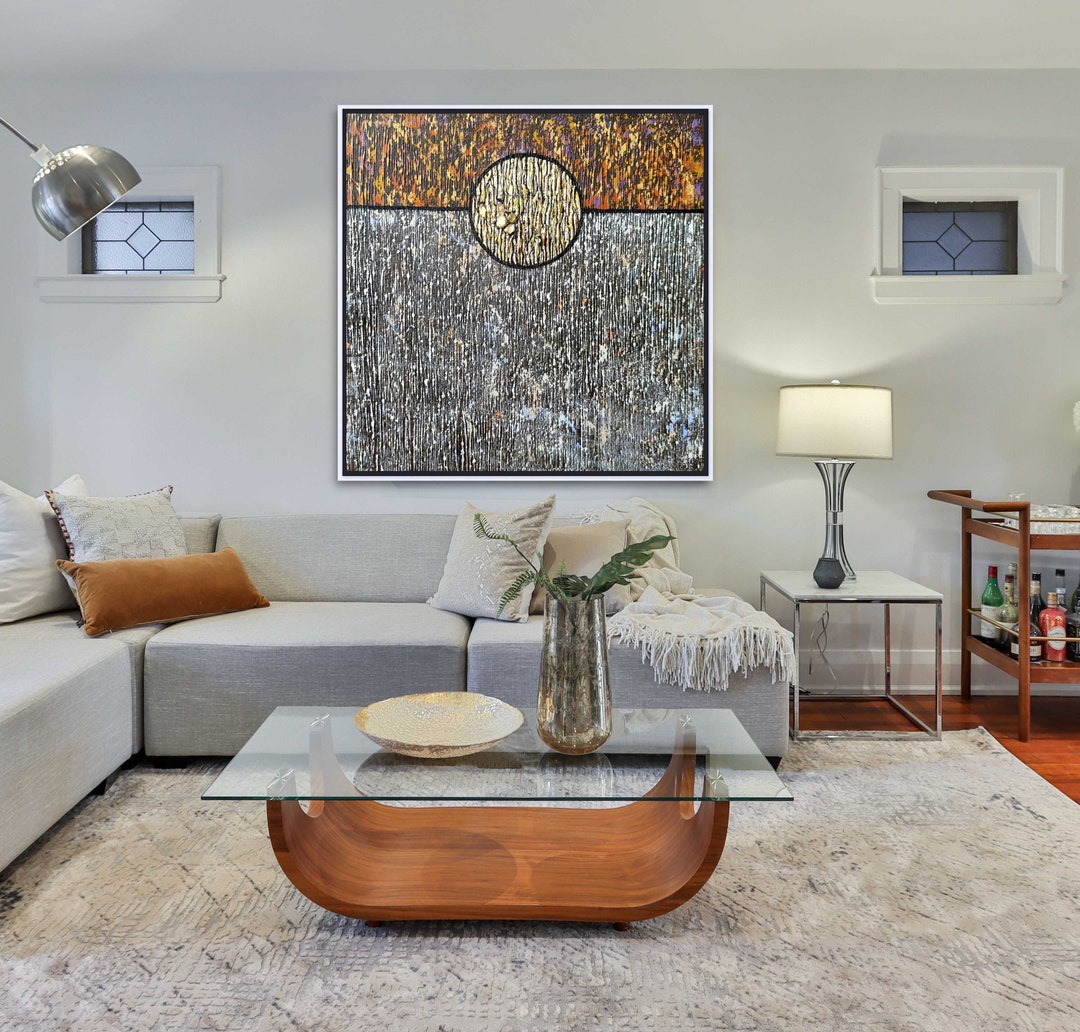Modern Abstract Painting Heavy Texture Canvas Luxury Home Decor Impasto ...