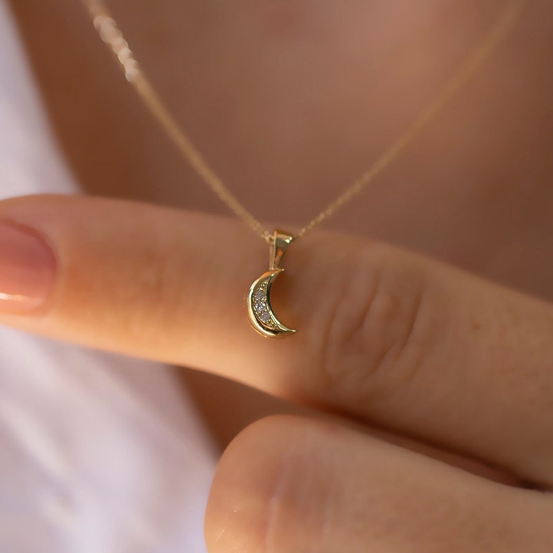 Gold Moon Necklace - Etsy