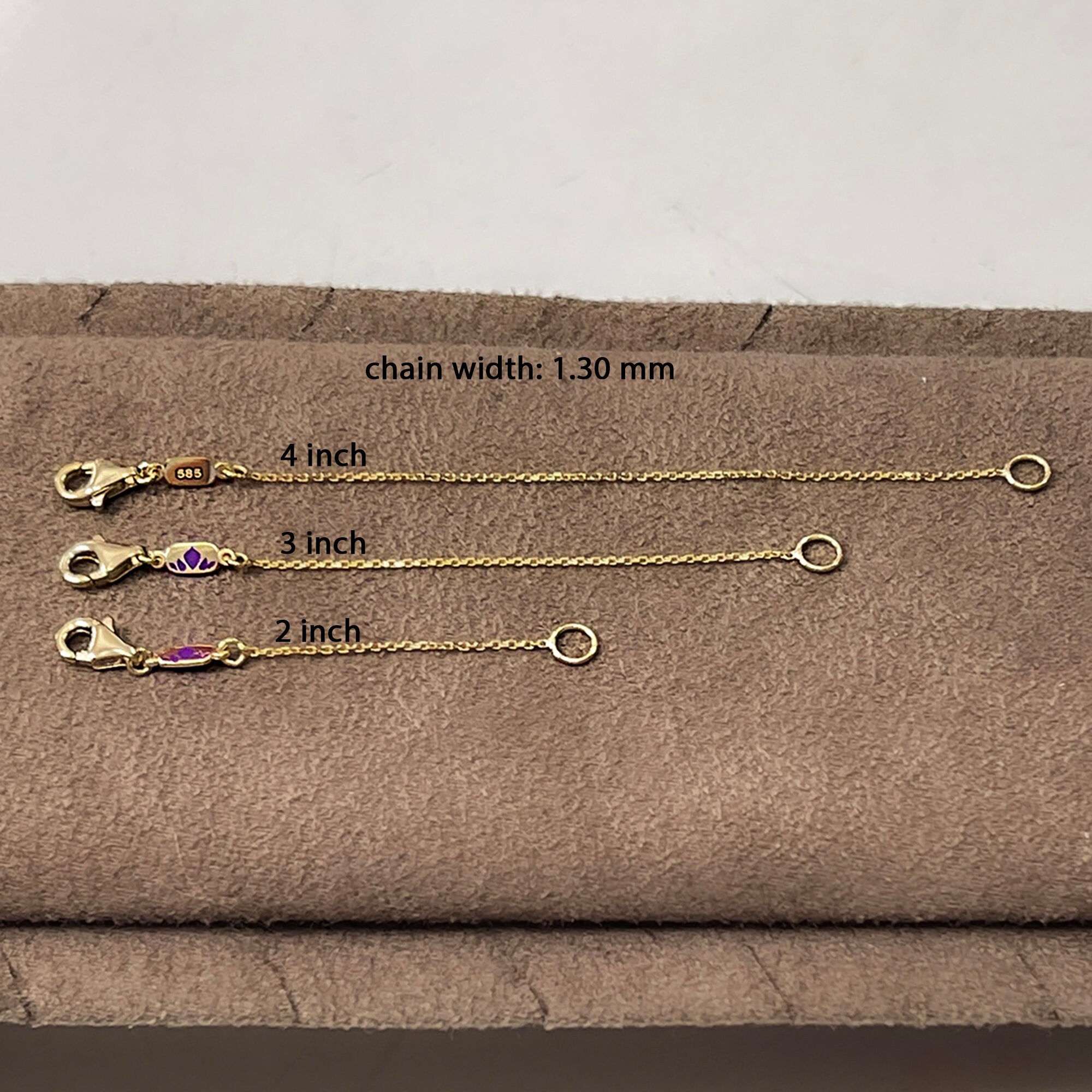 14K Solid Gold Necklace Chain Extender/ Gold Removable 2 3 or - Etsy