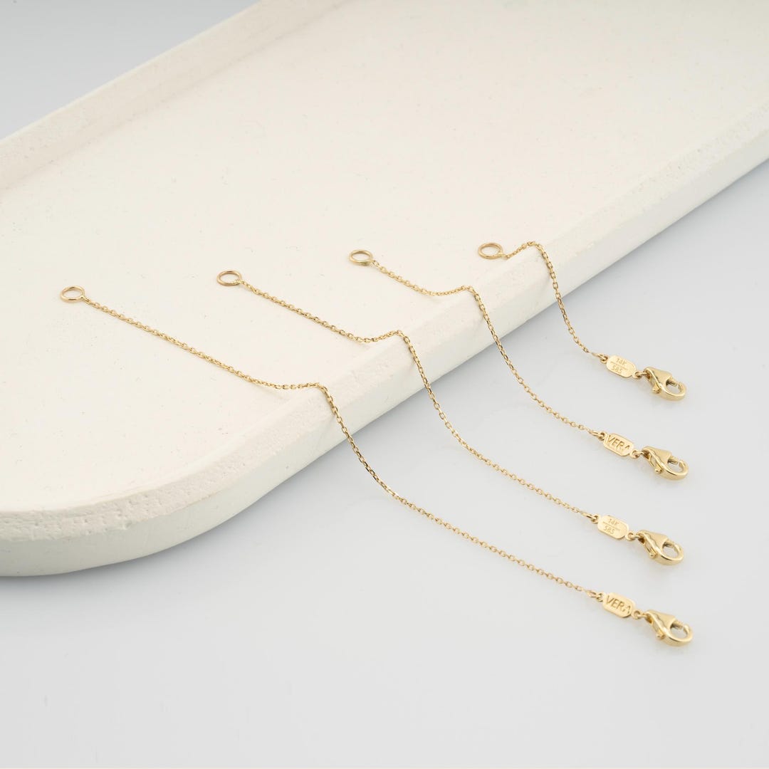 14K Solid Gold Necklace Chain Extender/ Gold Removable 2, 3 or 4 Inch ...