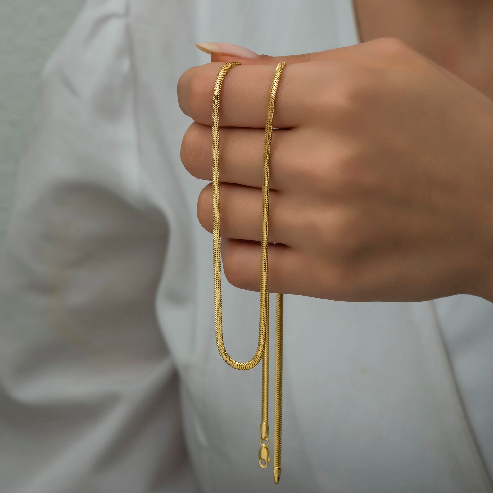 14K Gold Gourmet Chain Necklace for Woman/ 14K Solid Yellow Gold Chain ...