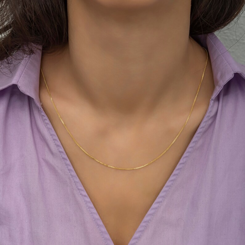 14K Gold Vine Chain Necklace for Woman/ 14K Solid Yellow Gold - Etsy