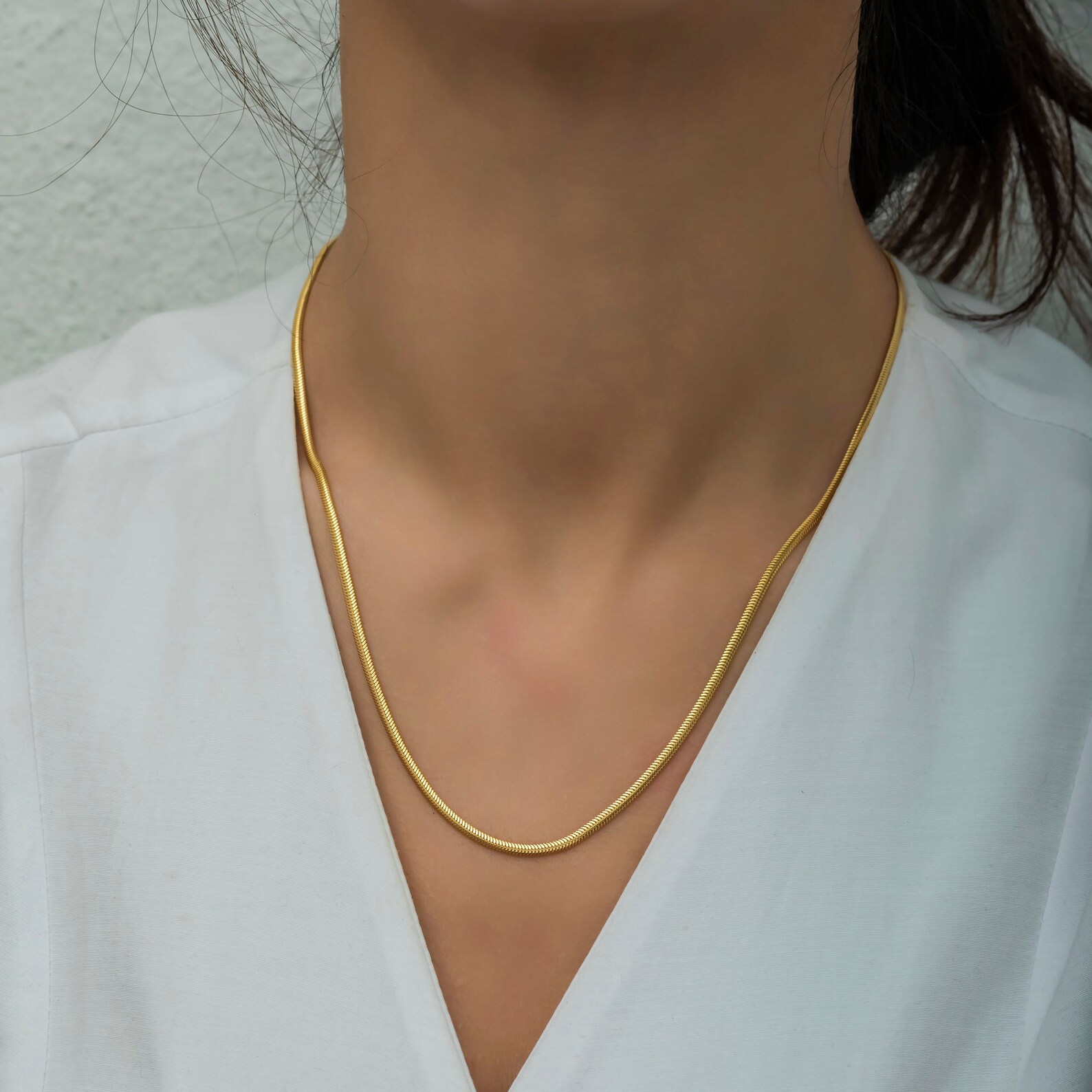 14K Gold Gourmet Chain Necklace for Woman/ 14K Solid Yellow Gold Chain ...