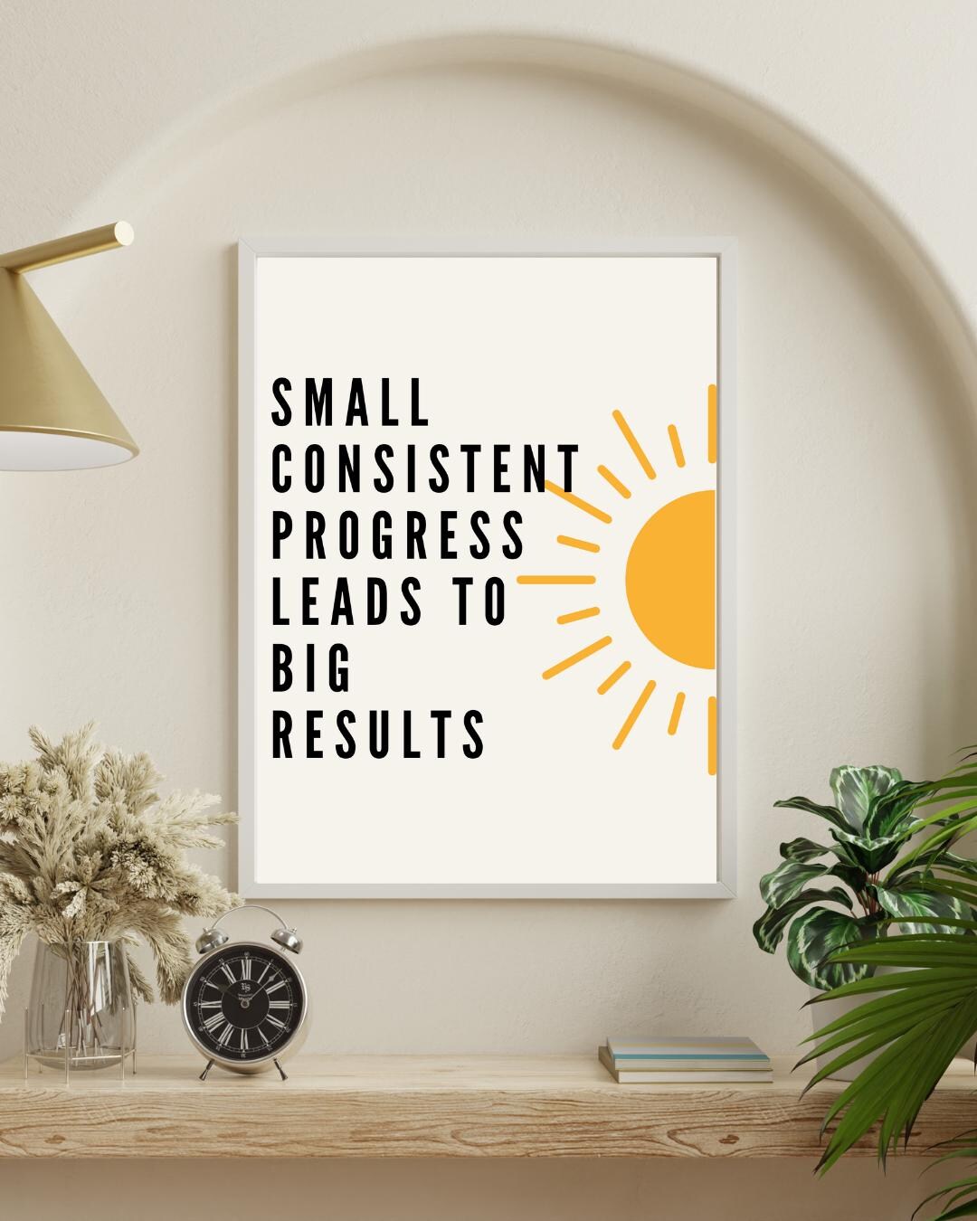 Small Consistent Progress Wall Art Print | Inspirational Quote Poster ...