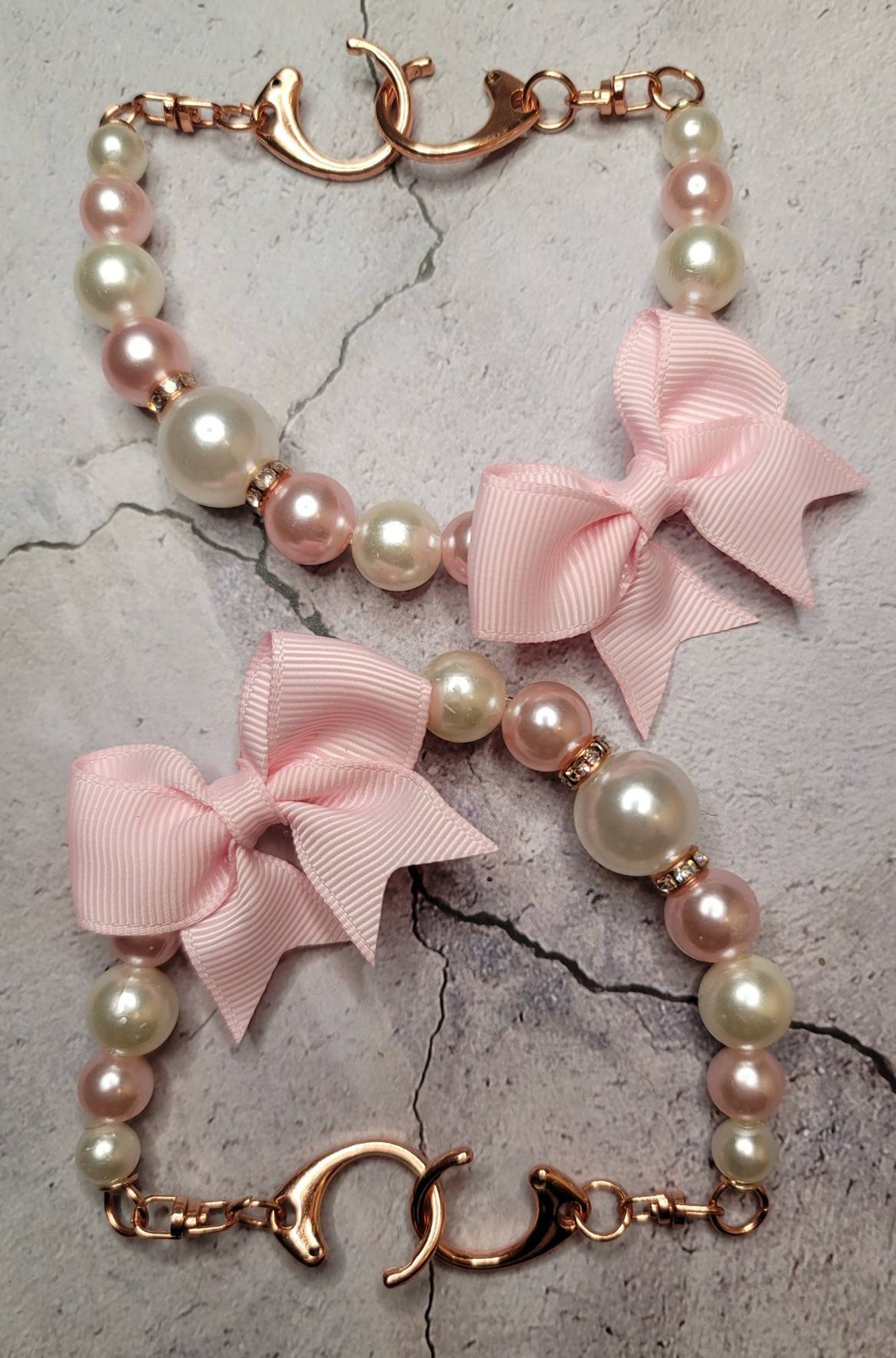 Crocs Strap Chain - Pink Bow for Crocs, Pearl Croc Chains, Shoe Jewelry ...