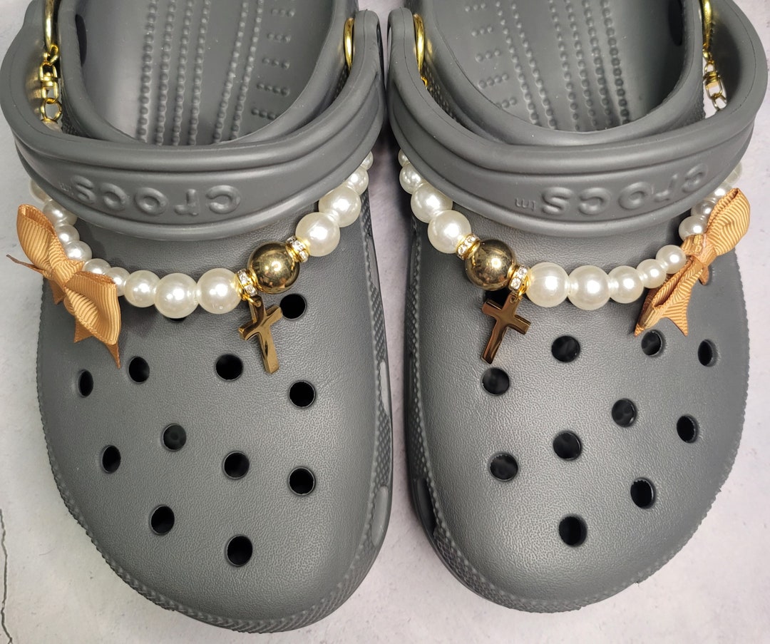 Croc Chains, Cross Croc Charm, Pearl Croc Chain, Croc Jewelry for Teens ...
