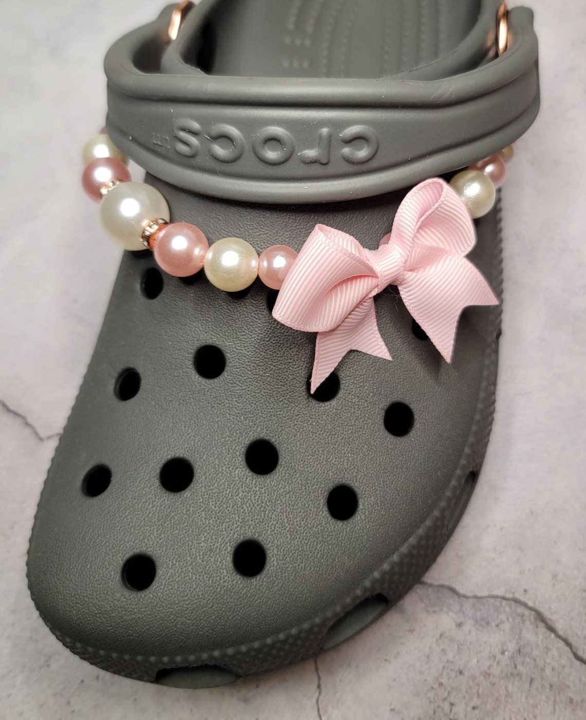 Crocs Strap Chain Pink Bow for Crocs Pearl Croc Chains - Etsy