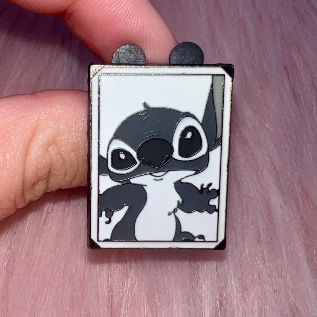 Disney Stitch Pin Black And White Stitch Snapshots Photo Etsy