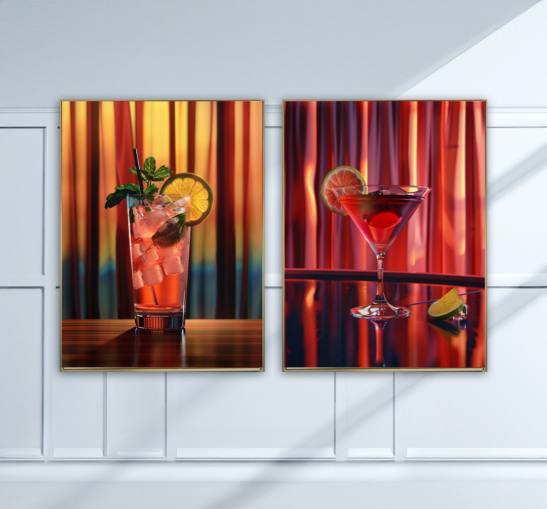 Luxury Drink Retro Vintage Club Lounge Artwork Interior Design Decor ...