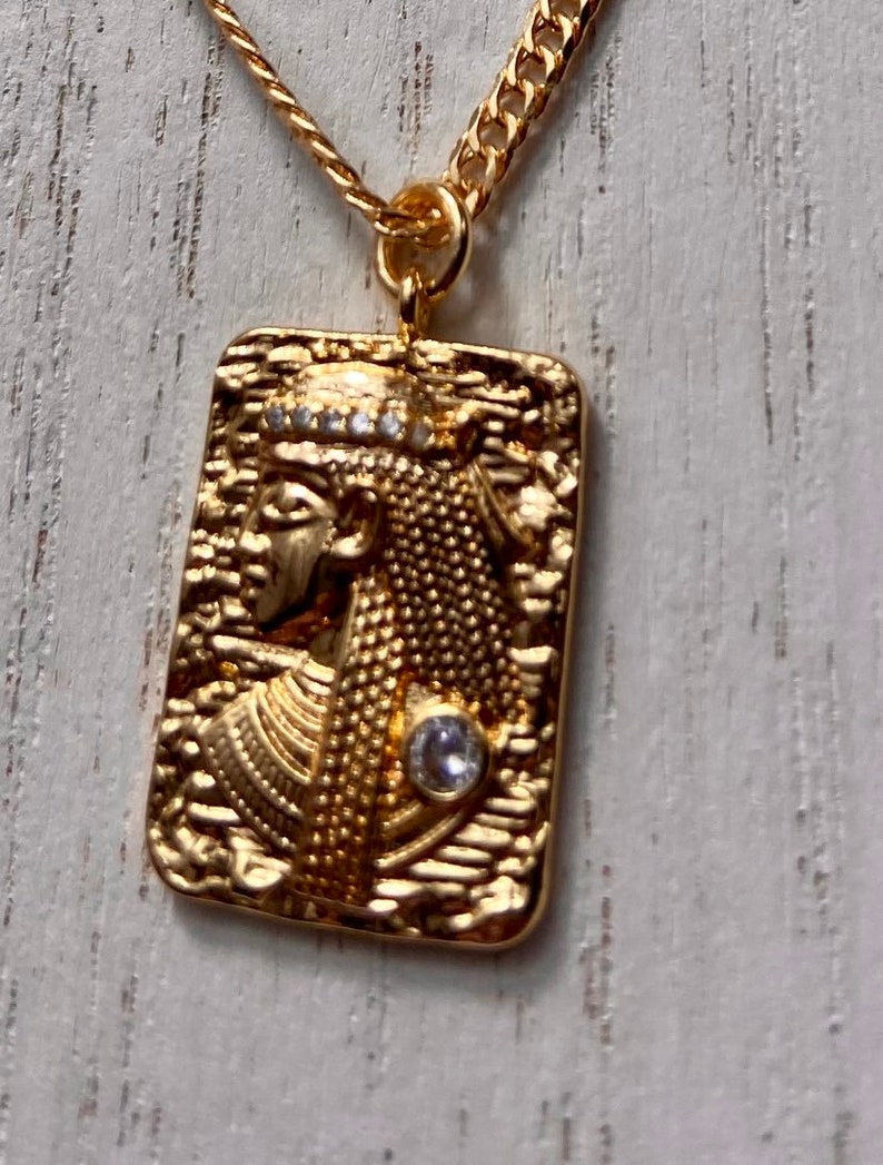 Egyptian Goddess Tablet Necklace Gold Egyptian Necklace Gift - Etsy