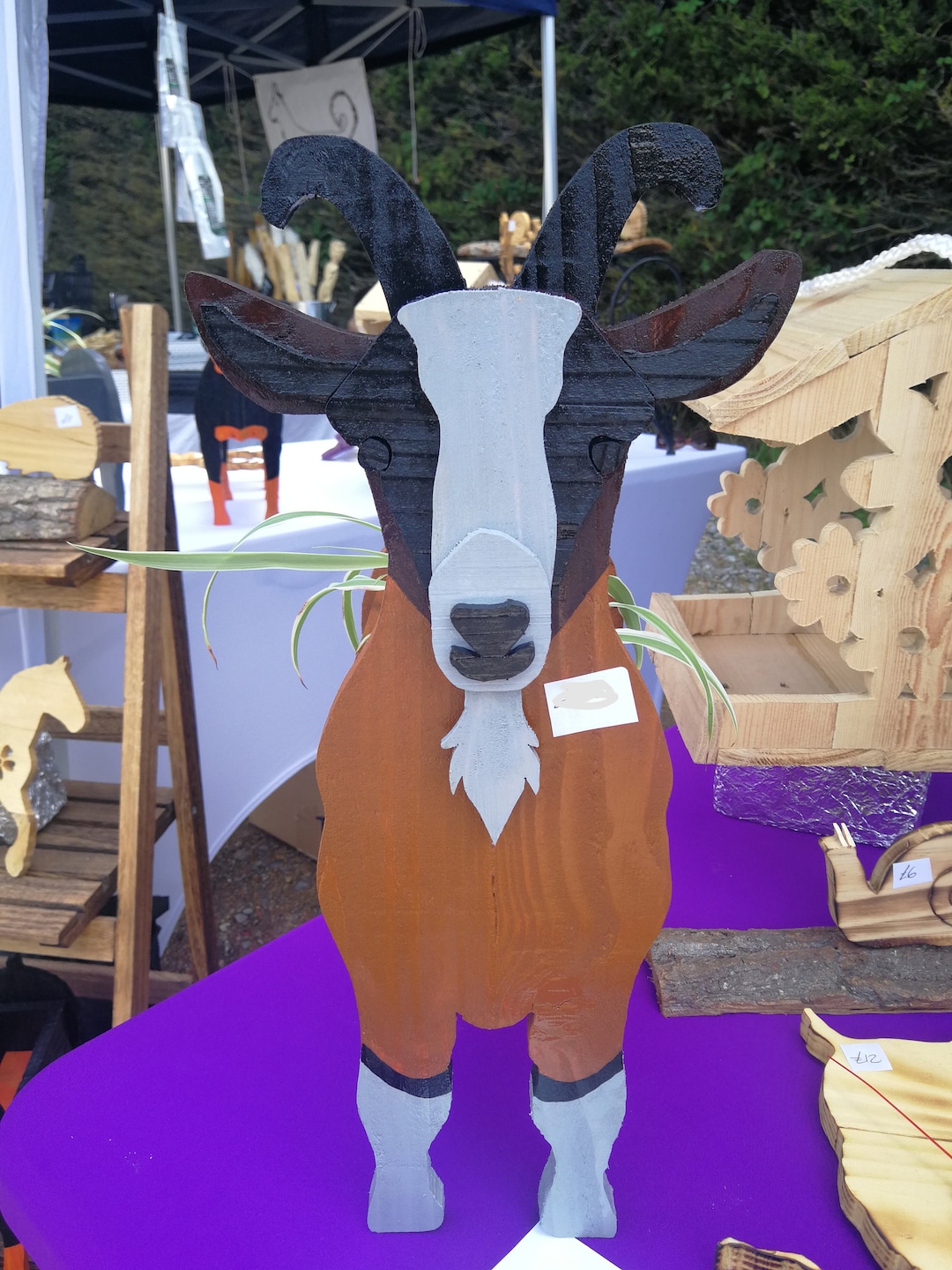 Handmade Wooden Goat Planter - Etsy UK