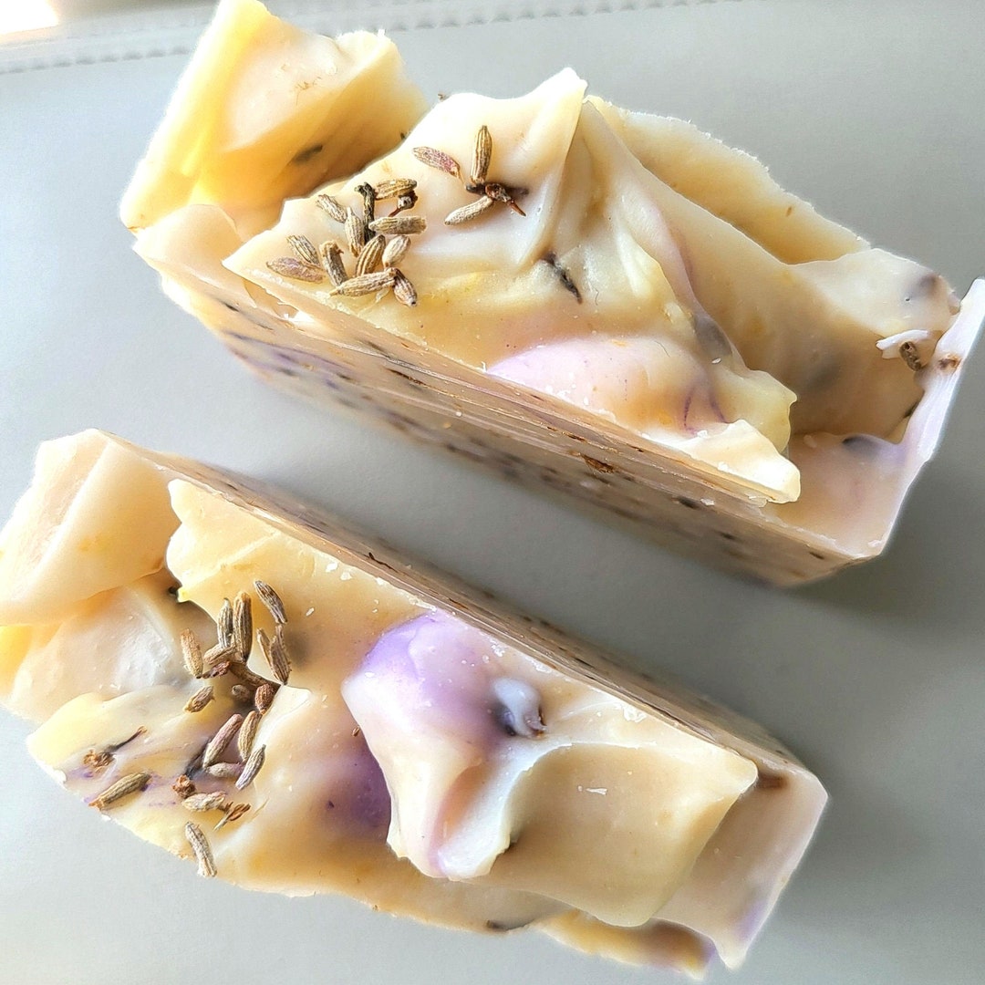 Stress Relief Bar Lavender Lemon Goats and Oats Milk Soap Skin ...